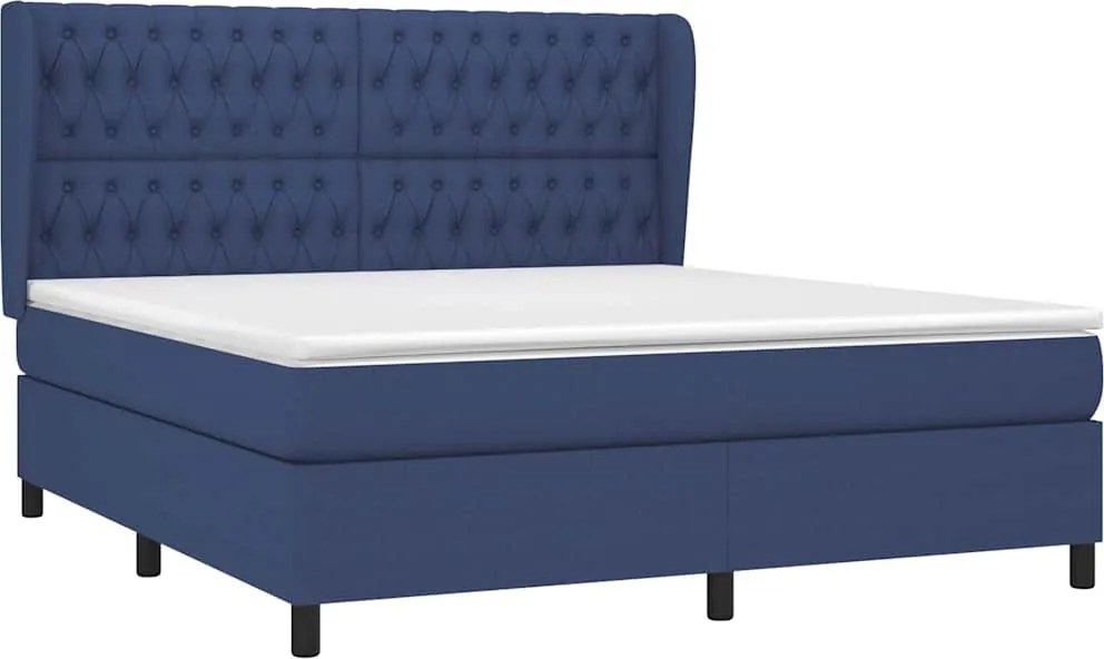 Box spring postel s matrací modrá 180x200 cm textil 3128227