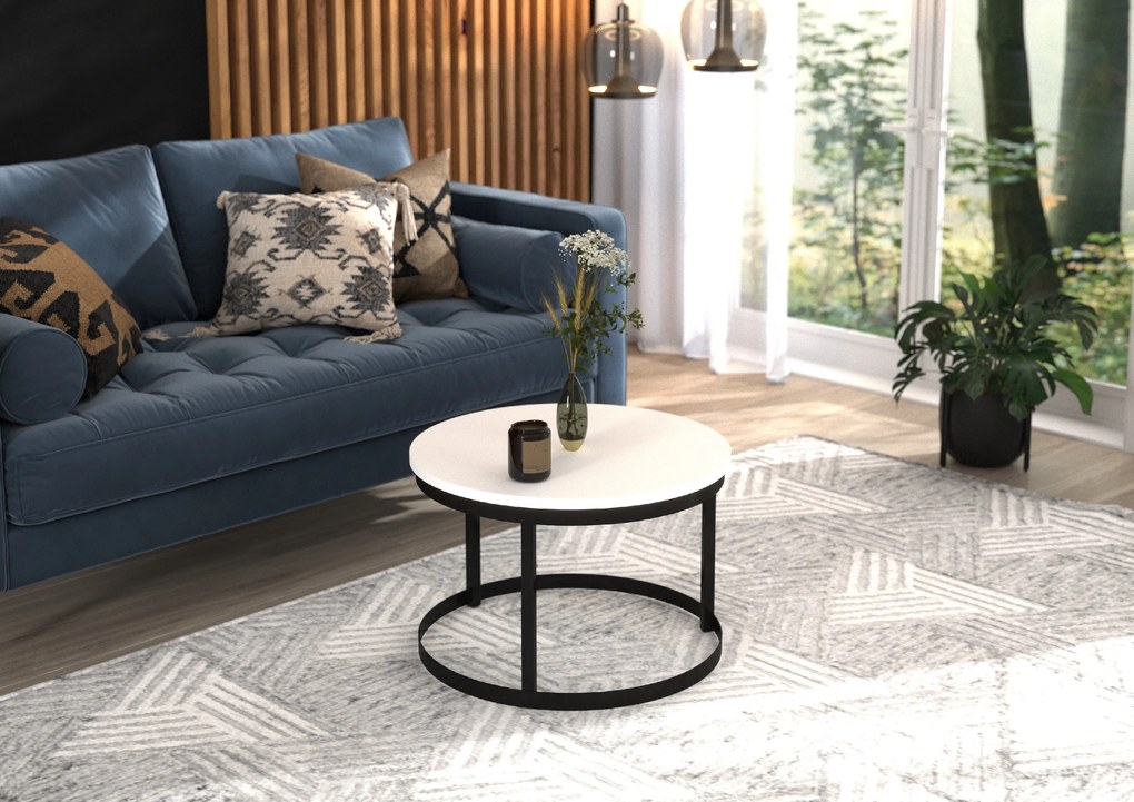 ADRK Furniture Konferenční stolek RINEN CT-RNN-B-W