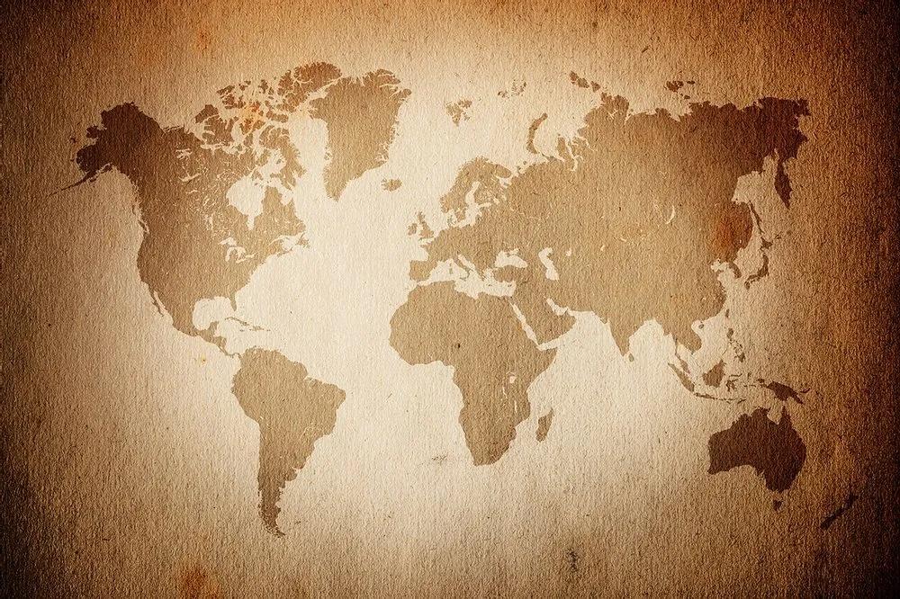 Samolepící tapeta vintage mapa světa - 225x150 cm