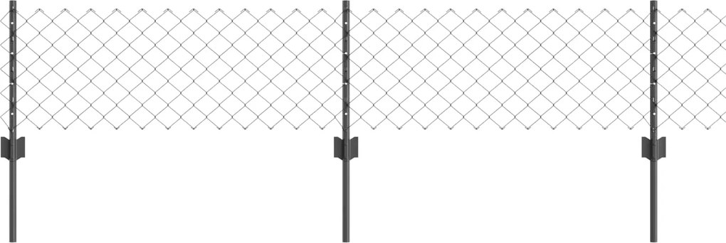 Plot s řetězovým odkazem a sloupkem 10 x 0,4 m Šedá Síťovina 3336265