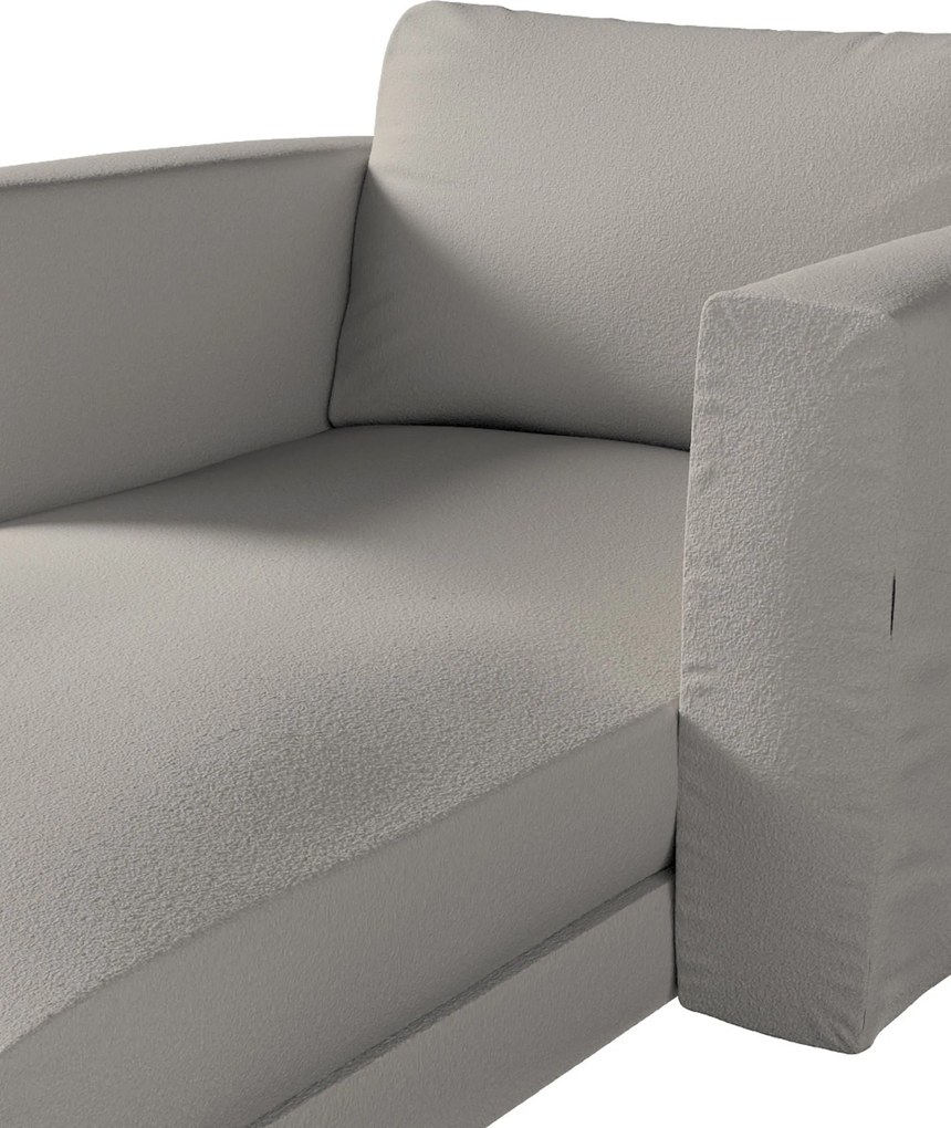 Potah na IKEA Norsborg šezlong s loketními opěrkami barva béžová látka pletený vzor
