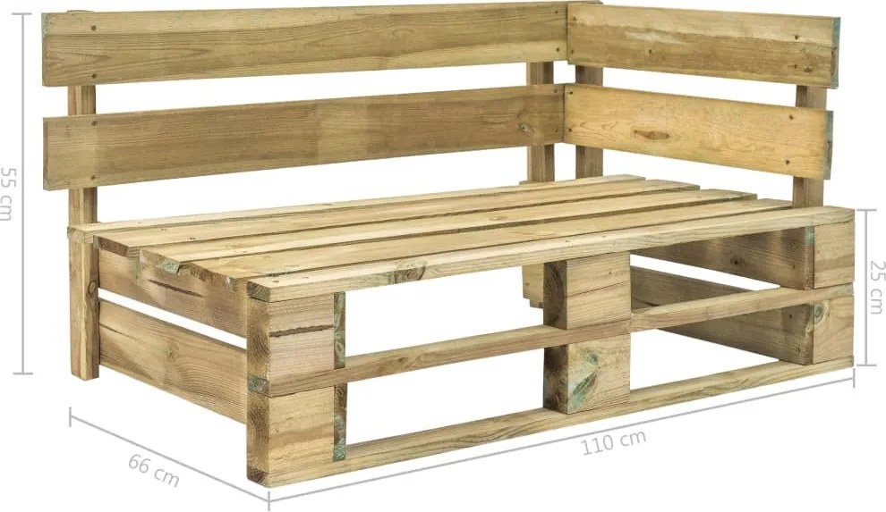 vidaXL Zahradní rohová lavice z palet dřevo [44698] Barva: Hnědá