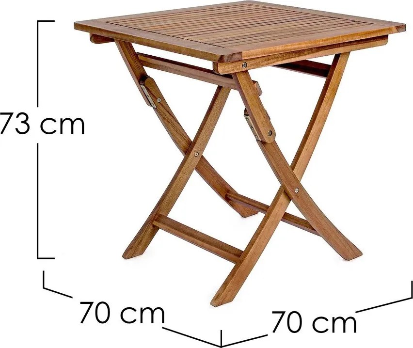 Zahradní stolek z masivu akácie 70x70 cm Noemi – Bizzotto