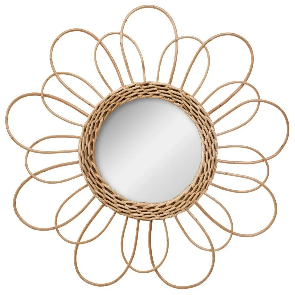 Proutěné zrcadlo Květ 38 cm hnědý