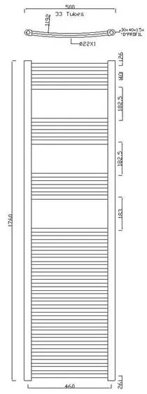 EBS Grande G50176OCR Radiátor kombinovaný, 50x176cm, chrom