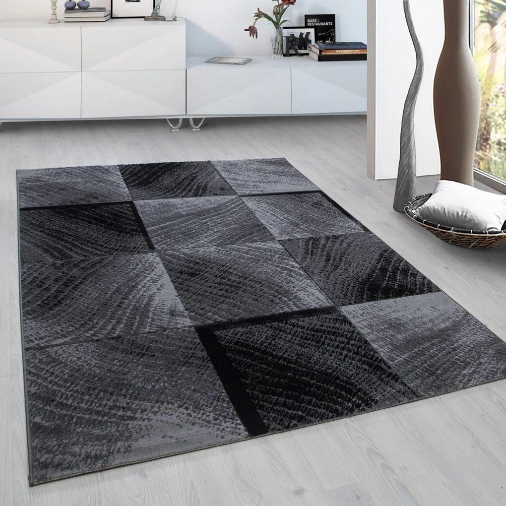 Ayyildiz, Kusový koberec Plus 8003 black, 160x230, šedá, chodba / předsíň