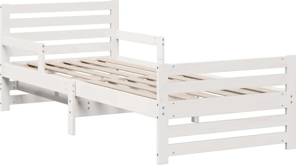 Rám postele s rozšiřitelnou matrací s čelo Bílá 80 x 200 cm 3385956