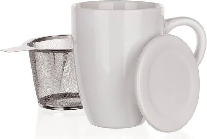 Banquet Keramický hrnek s víčkem a nerezovým sítkem BONNET 350 ml