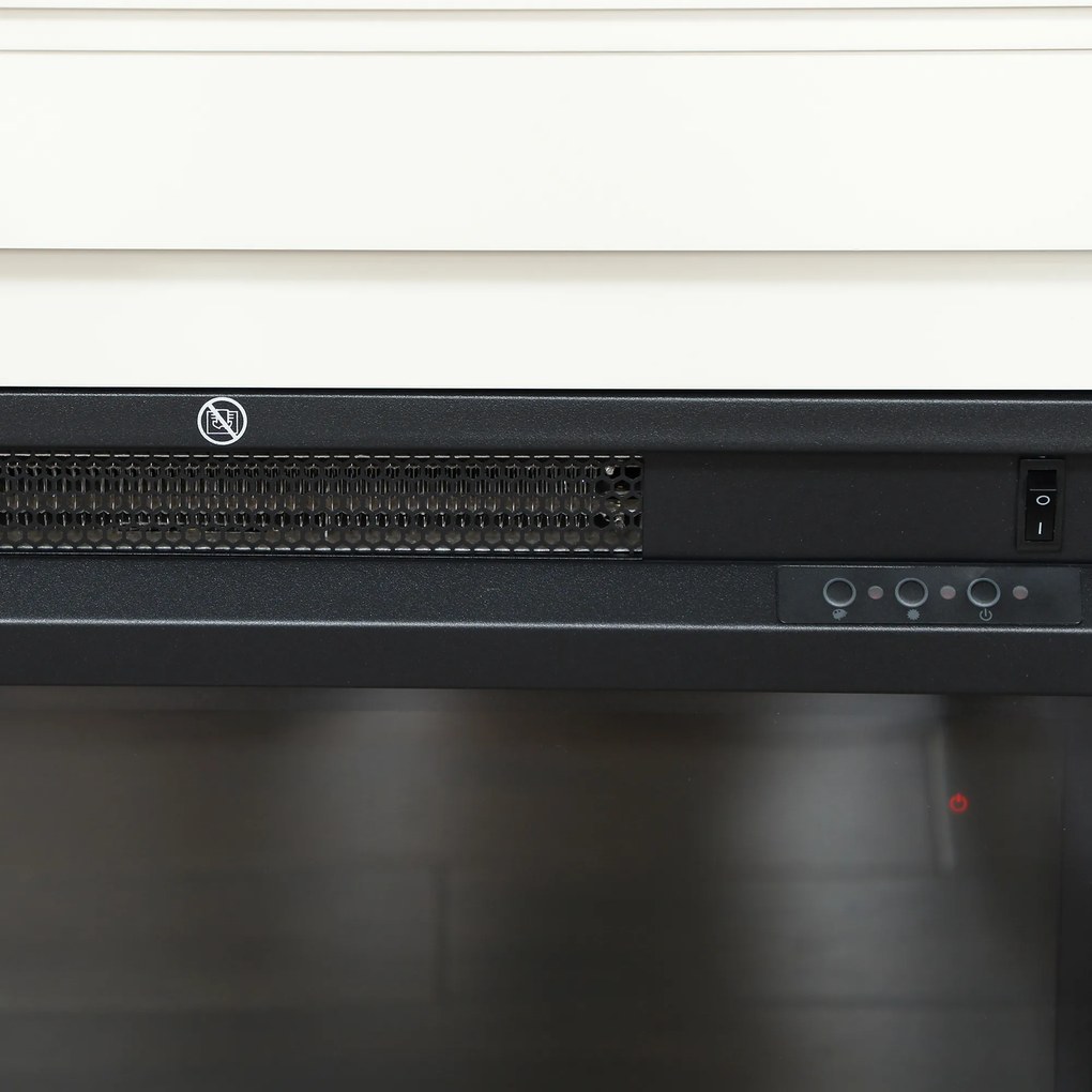 HOMCOM Elektrický krb, realistické plameny se 12 barvami, 5 stupňů jasnosti, dálkové ovládání, časovač, černá