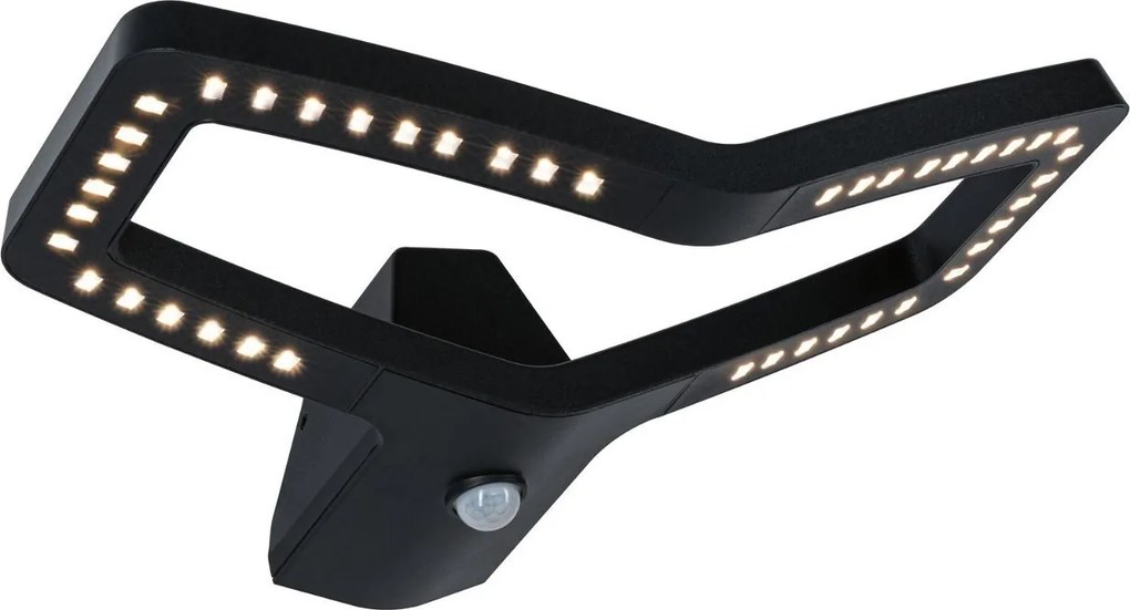 P 94795 LED venkovní nástěnné svítidlo Alara pohybové čidlo IP44 hranaté 375x270mm 3000K 10W 230V antracit kov - PAULMANN