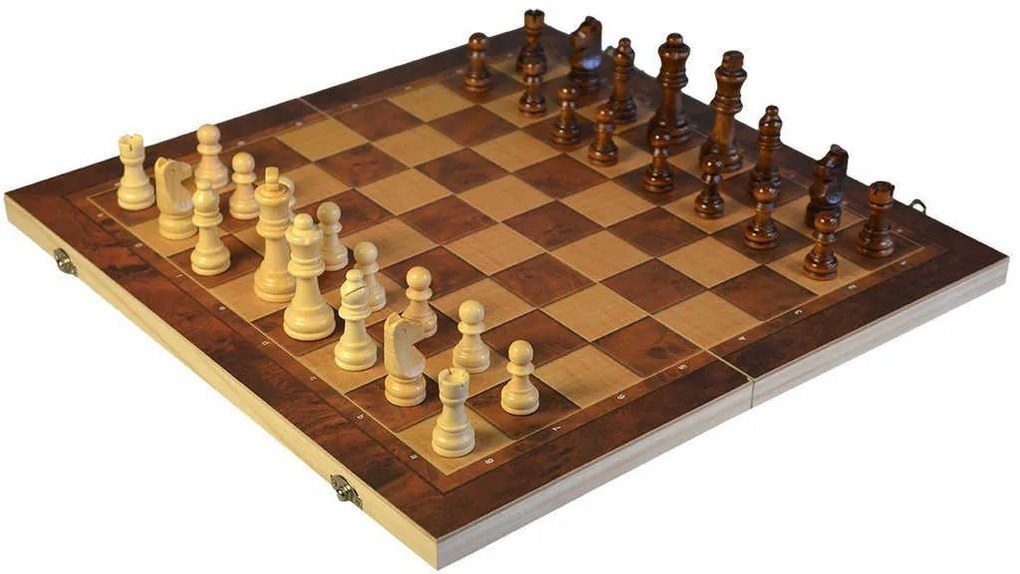 _Ostatní 1_ DŘEVO Hra šachy dáma backgamon 3v1 *SPOLEČENSKÉ HRY* 03967