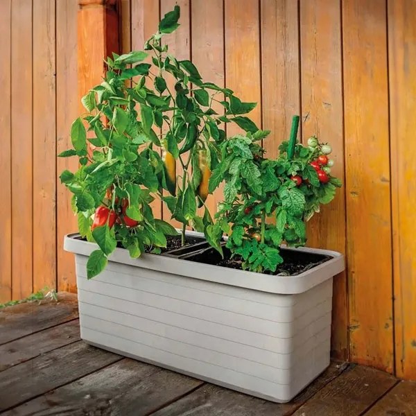 Samozavlažovací velkoobjemový truhlík Berberis DUO taupe 80 cm