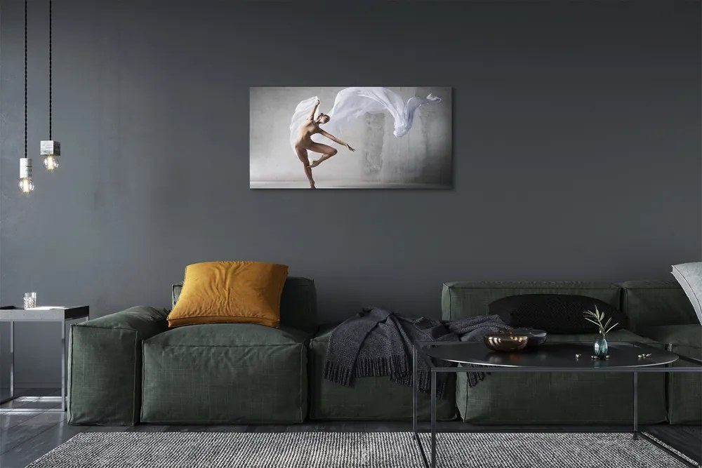Obrazy na plátně Žena tančí bílý materiál 125x50 cm