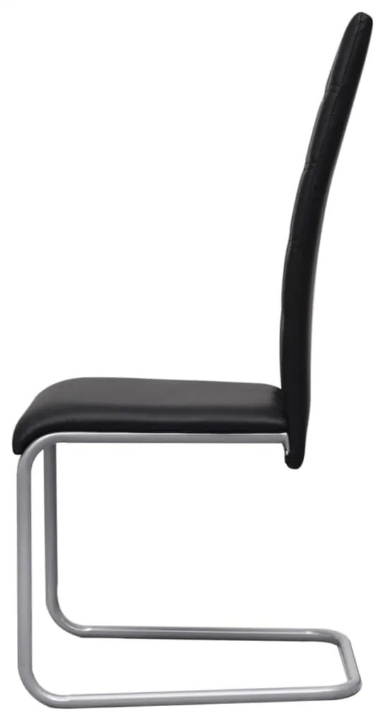 Konzolové jídelní židle 4 ks černé umělá kůže - Default Title