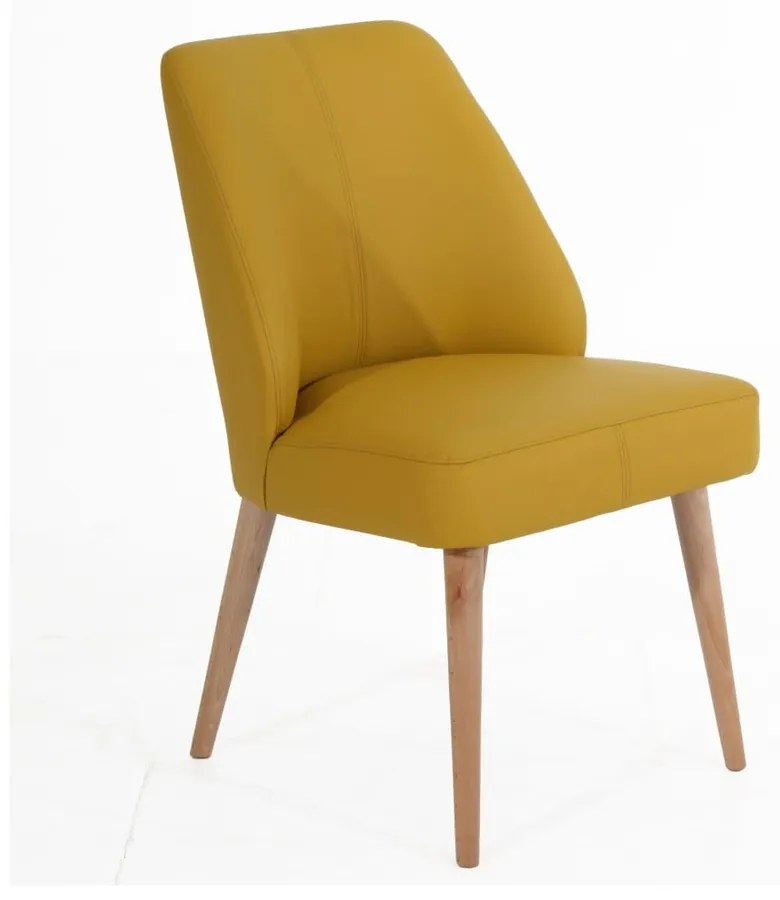 Žlutá čalouněná židle Max Winzer Todd
