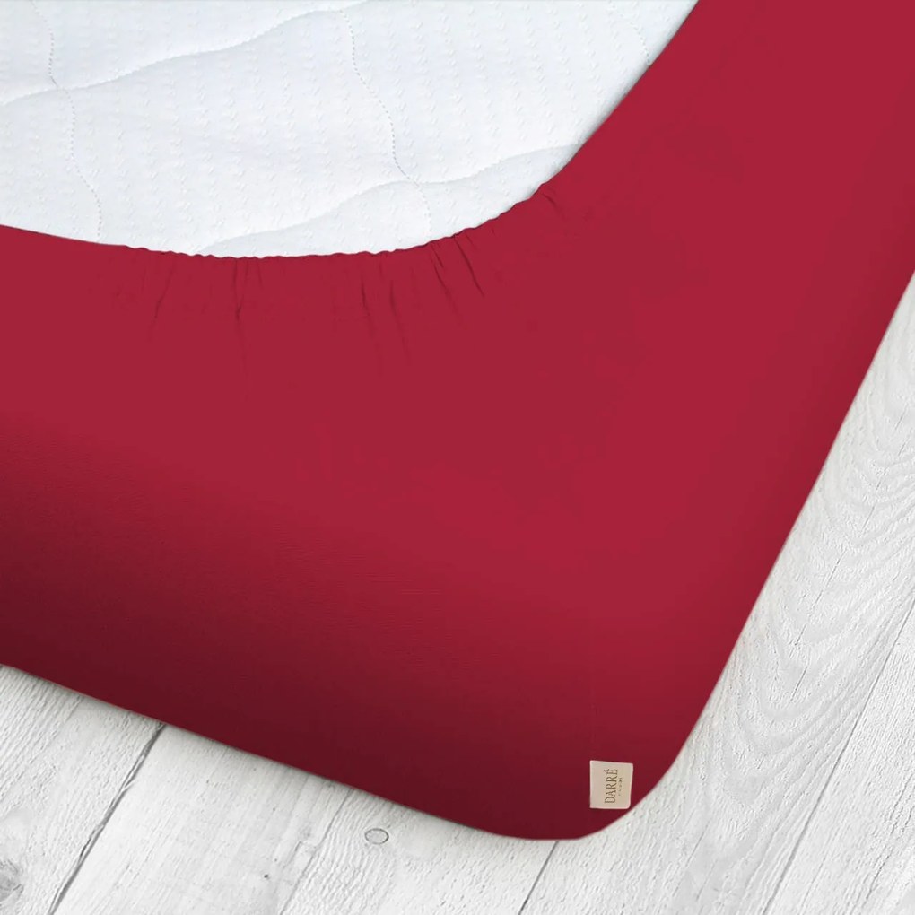 Jersey prostěradlo světle červené na výšku matrace do 20 cm Velikost: 180 x 220