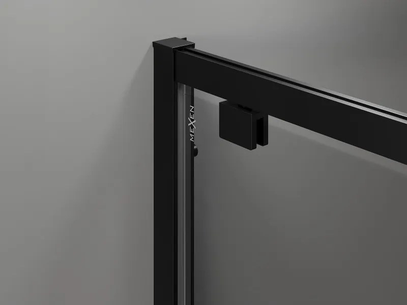 Mexen Exo, výklopná sprchová kabina, dveře 110 cm + boční stěna 80 cm, transparentní sklo, černá, 8182-110-080-70-00