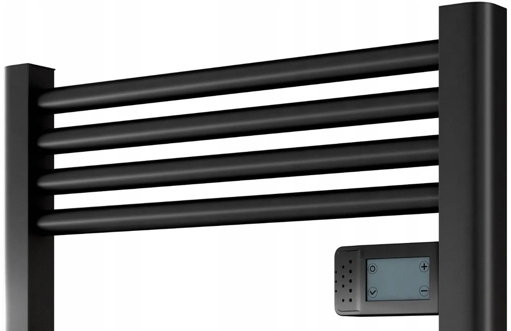 Gamma Erga Pago, elektrické topné těleso 540x960 mm s digitálním termostatem, 500W, černá matná, ERG-PAGO/960/540/BLACK/EL