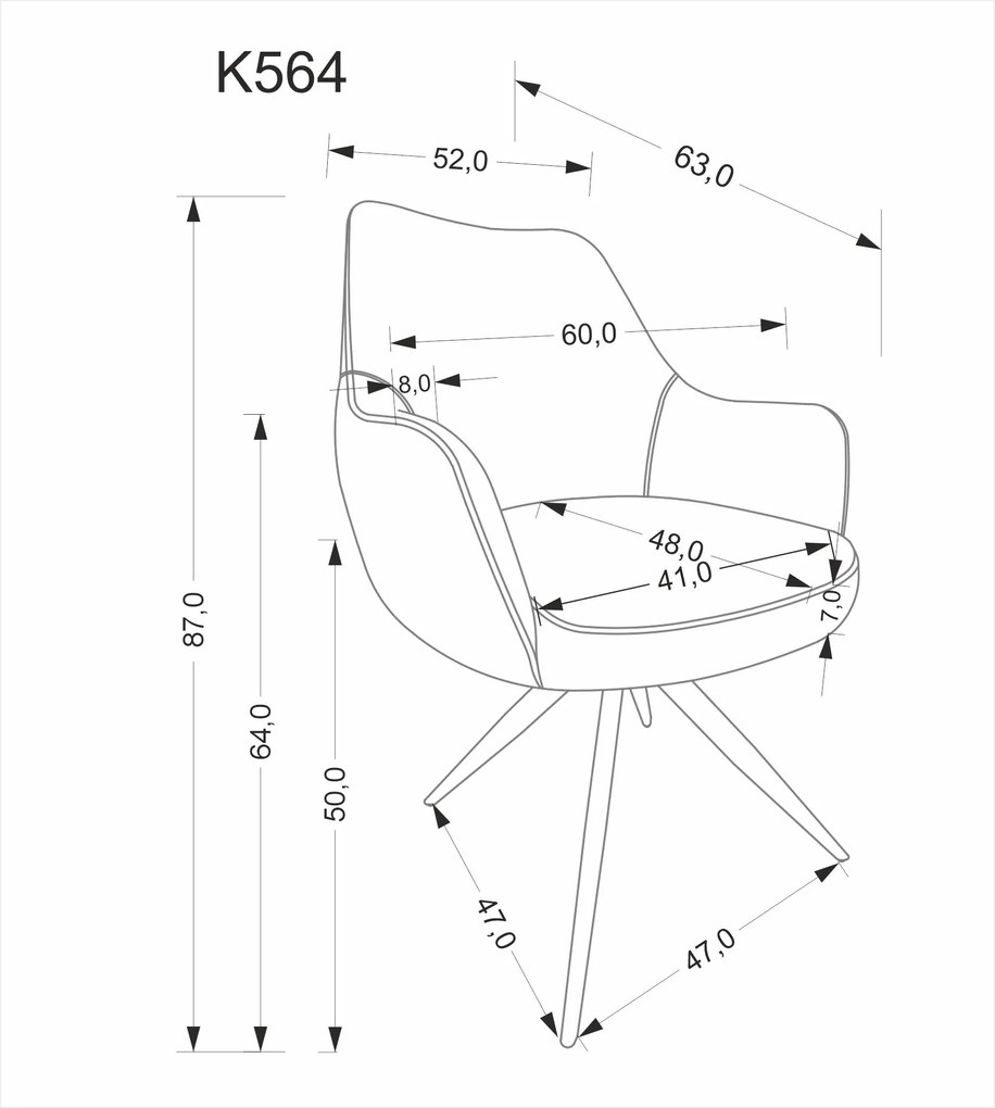HALMAR K564 židle šedá