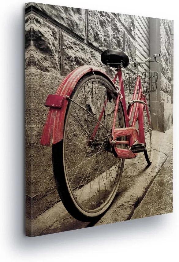 GLIX Obraz na plátně - Červený Bicykl 100x75 cm