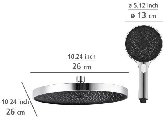 WENKO 25312100 - Sprchový sloup SOFTWATER 12x120 cm lesk. chrom