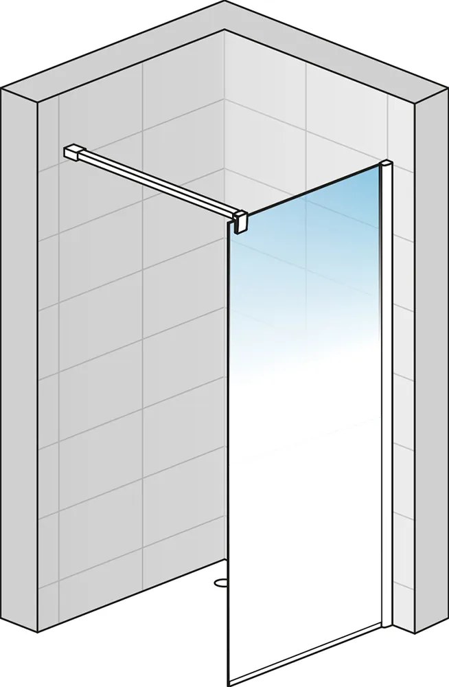 Ronal (Sanswiss) Ronal, WALK-IN EASY pevná stěna samostatná s vyrovnávacím profilem STR4P, sklo: 81 Brume Šířka: 140 cm, Barva povrchu: 06 černá matná