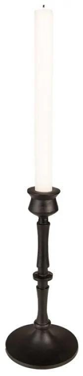 Černý kovový svícen na úzkou svíčku Vaive – 10x23 cm