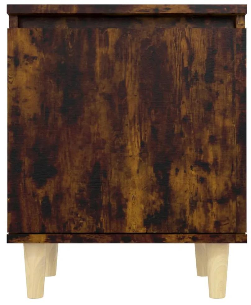 Noční stolek masivní dřevěné nohy kouřový dub 40 x 30 x 50 cm - Default Title