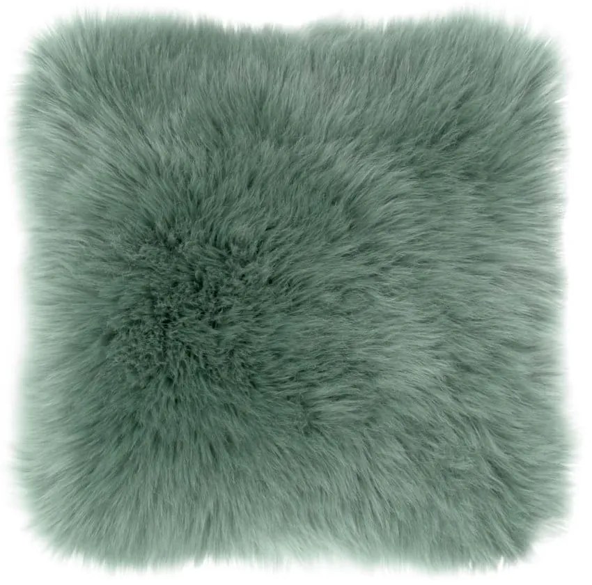 Zelený polštář Tiseco Home Studio Sheepskin, 45 x 45 cm