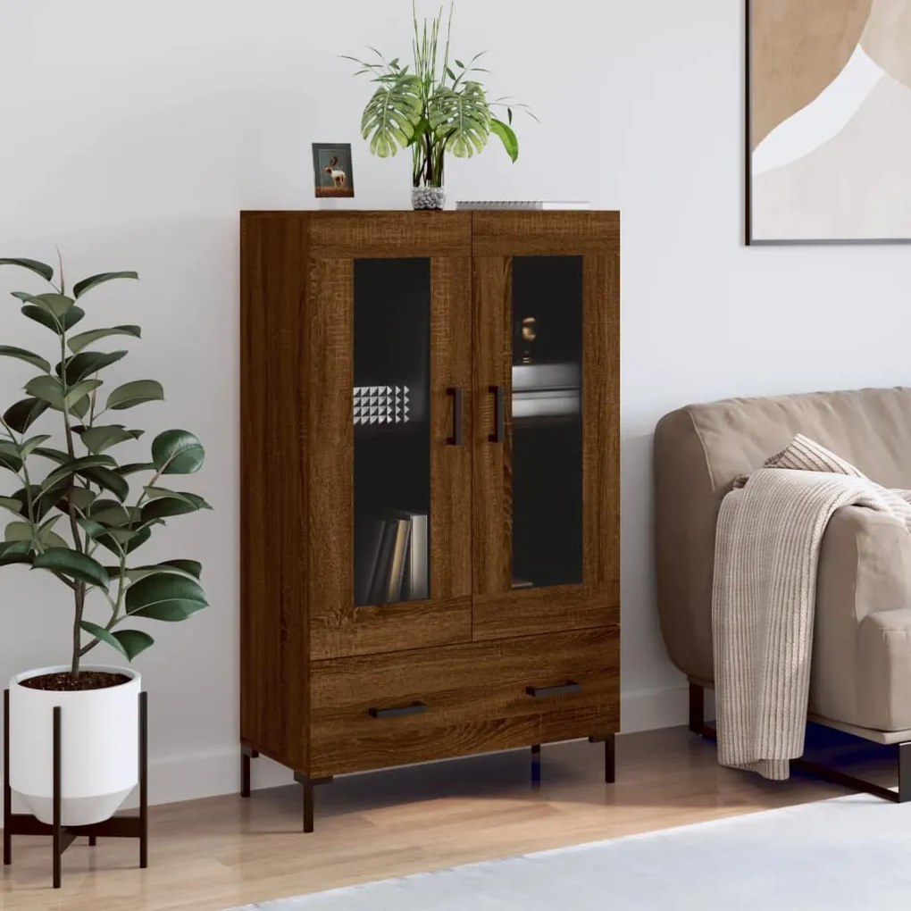 Skříň highboard hnědý dub 69,5 x 31 x 115 cm kompozitní dřevo - Default Title