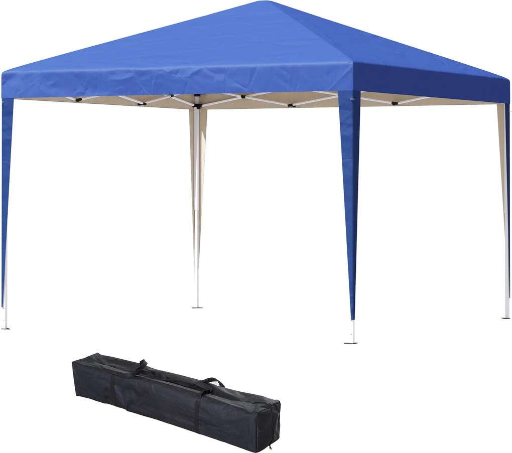Pavilon Outsunny cca 3x3m, vodoodpudivý stabilní zimní skládací pavilon, UV ochrana, skládací párty stan s taškou, zahradní pavilon na kempování, modr