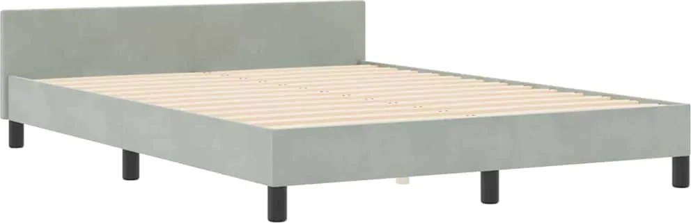 Postel s boxspringem s čelo Světle šedá 140 x 190 cm samet 3344939