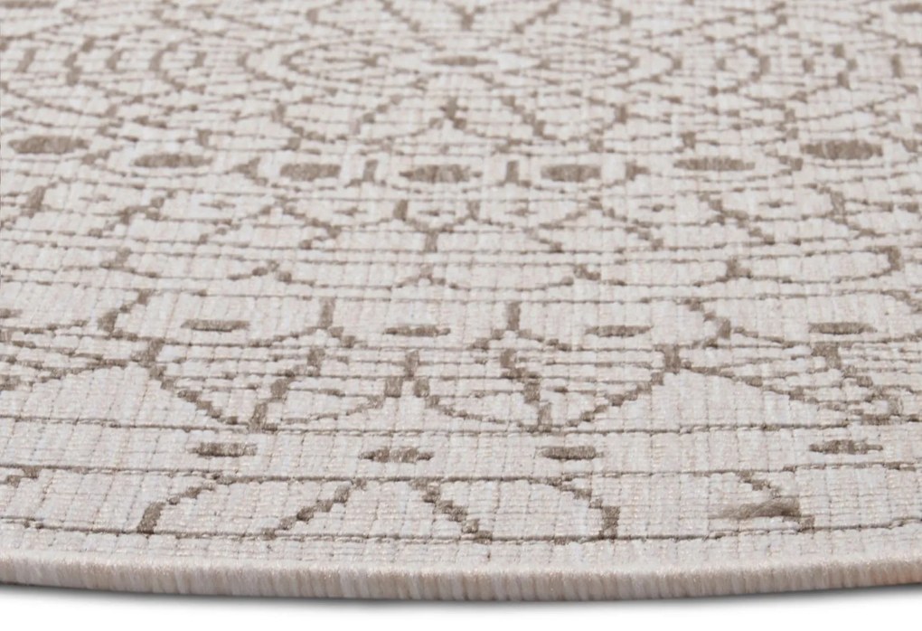 Hanse Home, Kusový koberec Twin-Wendeteppiche 105475 Linen kruh – na ven i na doma, 100x100 (průměr) kruh, hnědá, chodba / předsíň