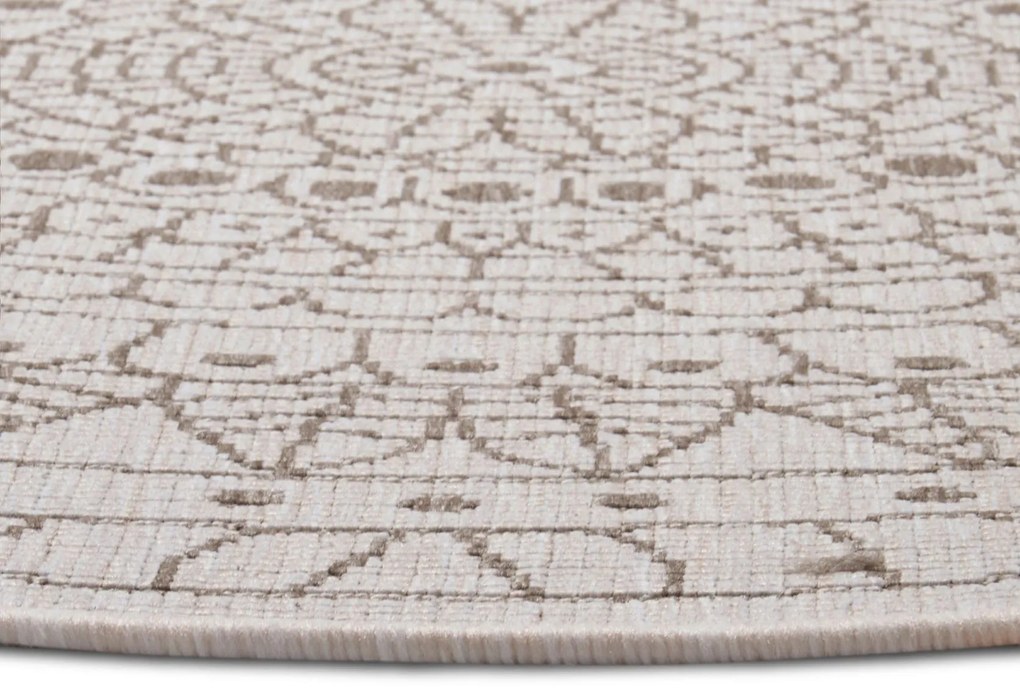 NORTHRUGS - Hanse Home koberce Kusový koberec Twin-Wendeteppiche 105475 Linen kruh – na ven i na doma - 140x140 (průměr) kruh cm