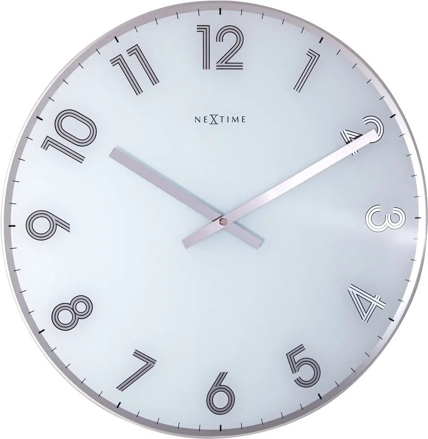 Designové nástěnné hodiny 8190wi nextime reflect 43cm