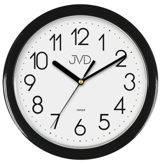 JVD Černé moderní nástěnné tiché netikající hodiny JVD sweep HP612.3
