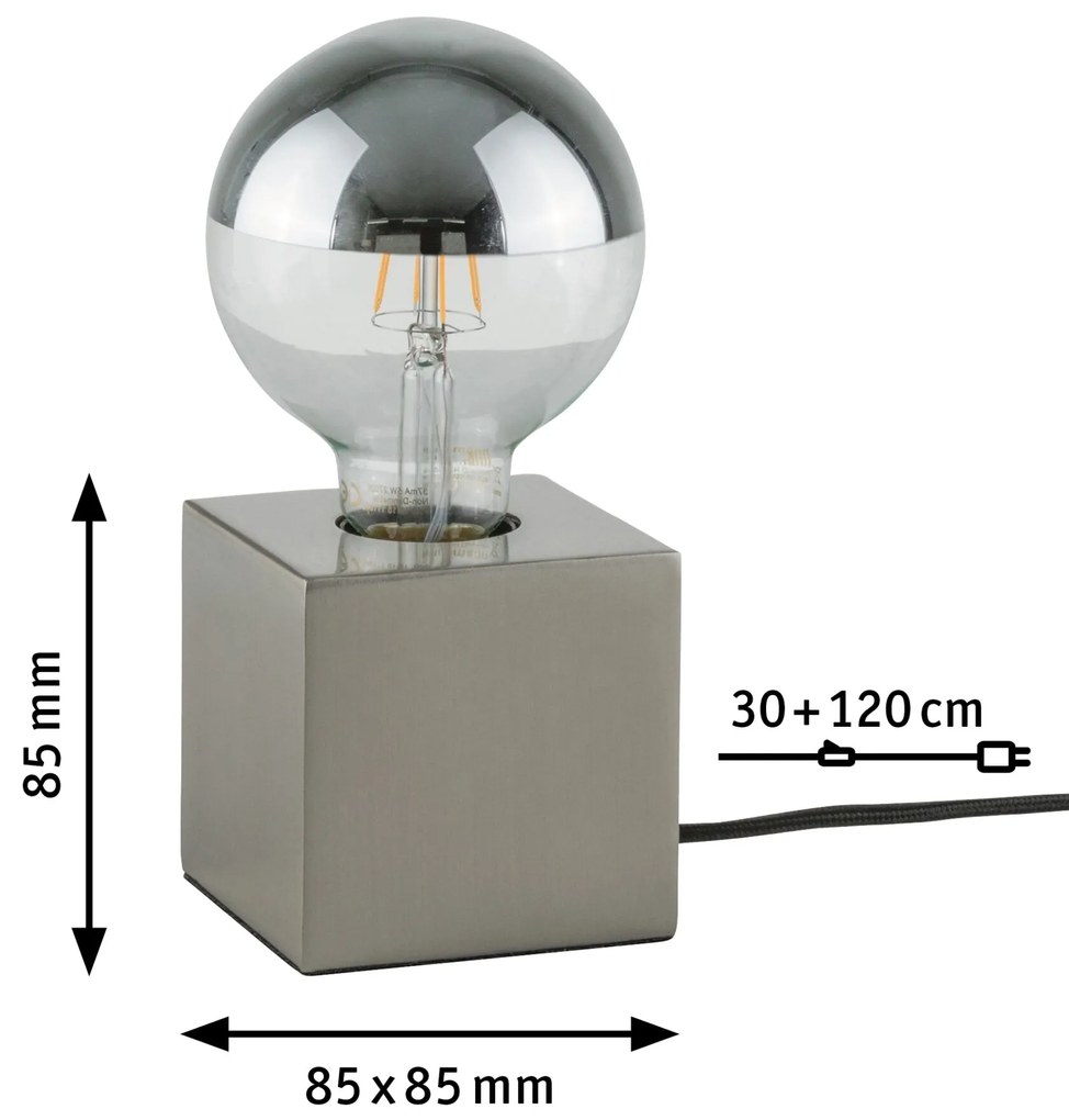 Paulmann 79730 Kura, stolní lampa z broušeného železa, 1x20W E27, výška 8,5cm