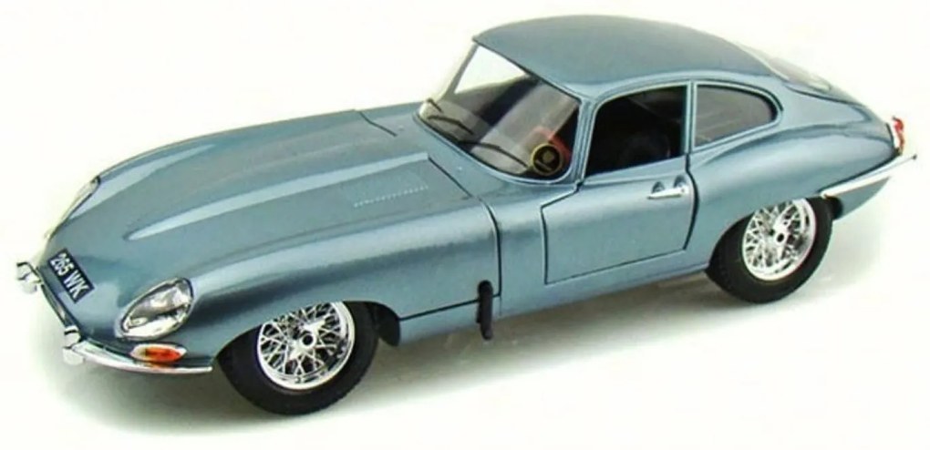 Kovový model bburago jaguar e coupe metalic silver blue