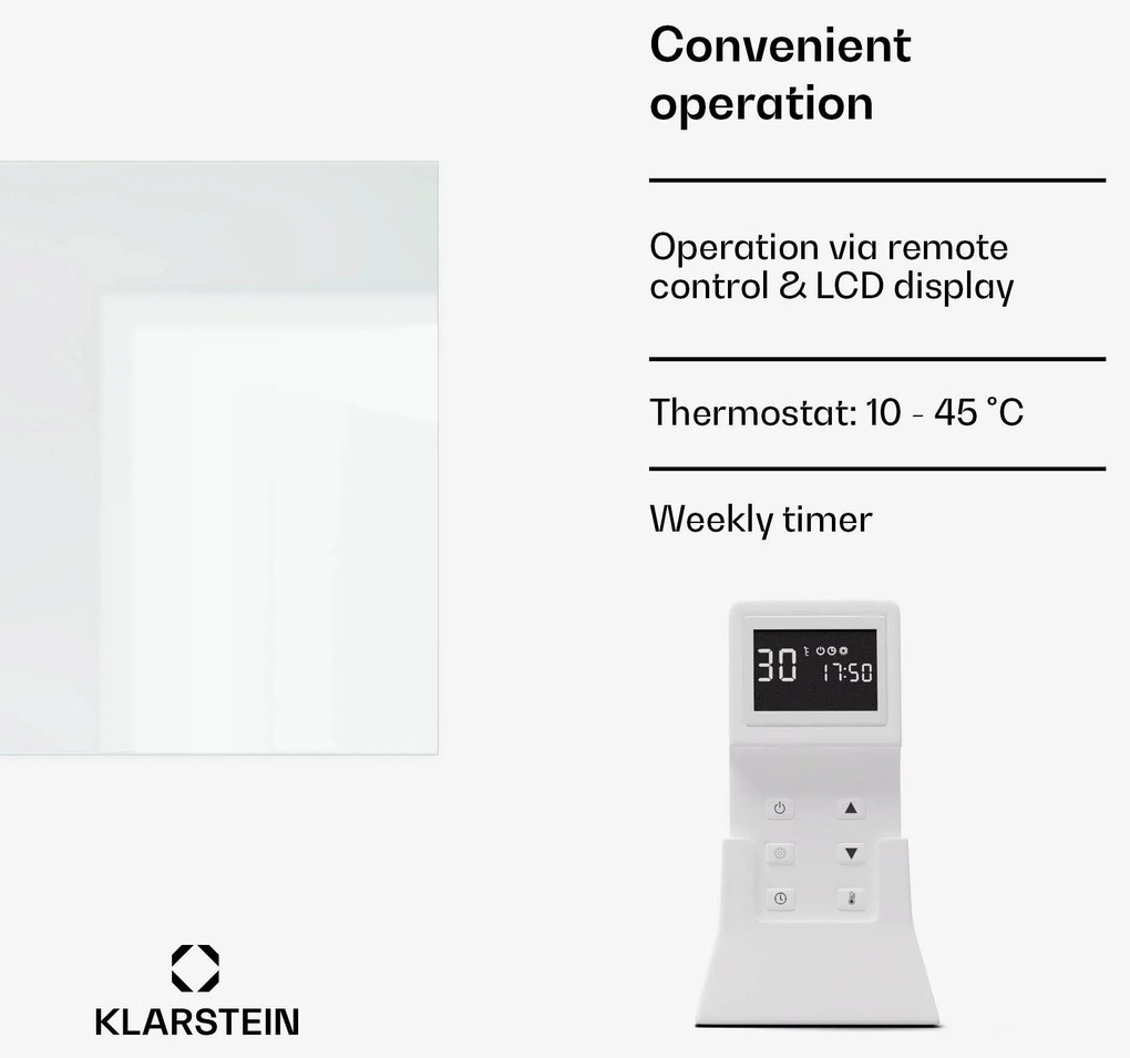 Klarstein Infračervený ohřívač, Marvel Mirror 720, 720 W, týdenní časovač, zrcadlo