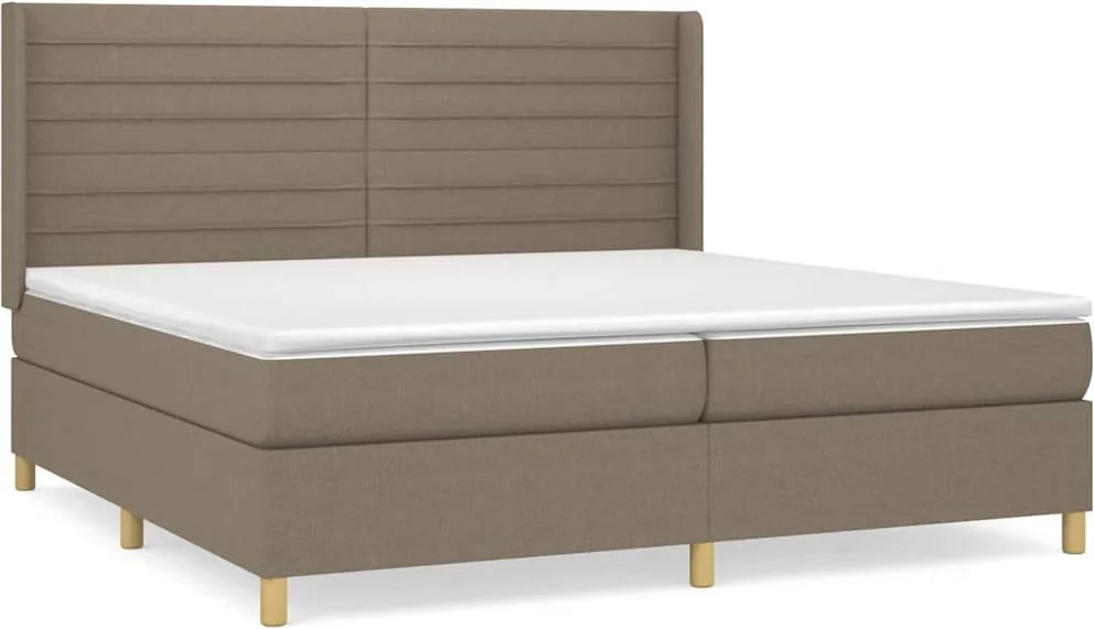 Box spring postel s matrací taupe 200x200 cm textil 3132101