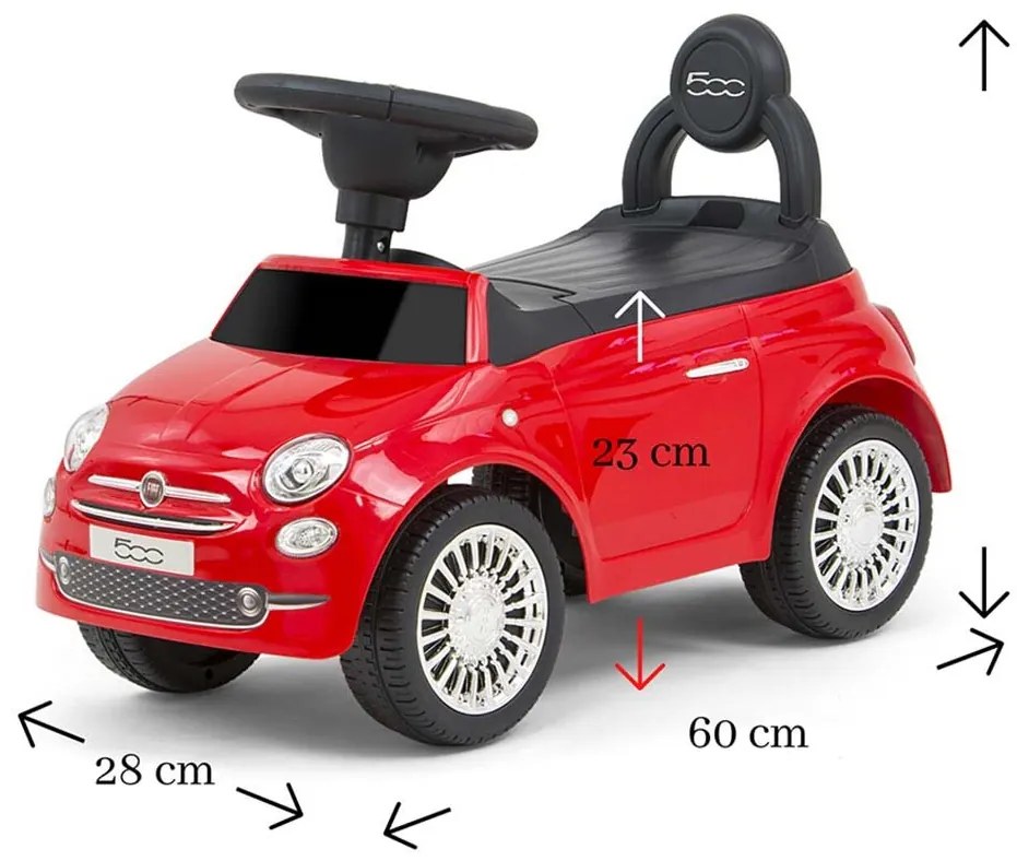 Dětské odrážedlo Milly Mally FIAT červené