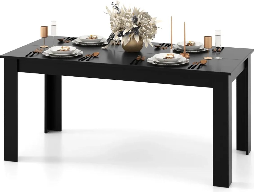 Costway Jídelní stůl dřevěný velký obdélníkový – 160 × 80 cm, přírodní