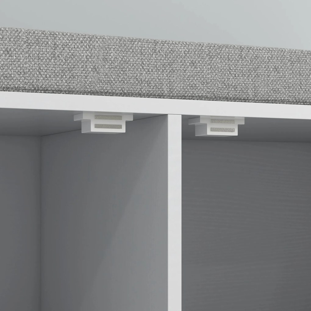 HOMCOM Lavice na boty se sedákem s odnímatelným polstrováním pro 4 páry bot - Lavice do předsíně, chodby, obývacího pokoje 84x35x50 cm Bílá