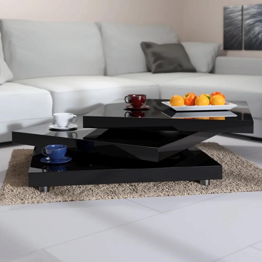 Jurhan Konferenční stolek, černý 76x76 cm