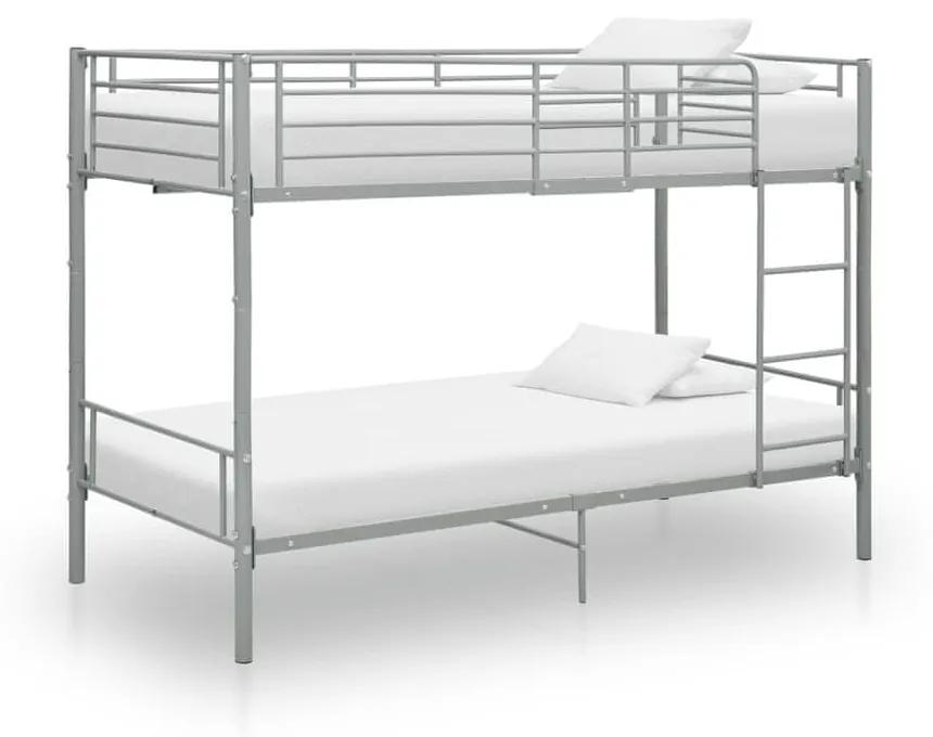 Petromila Poschoďová postel šedá kov 90 x 200 cm