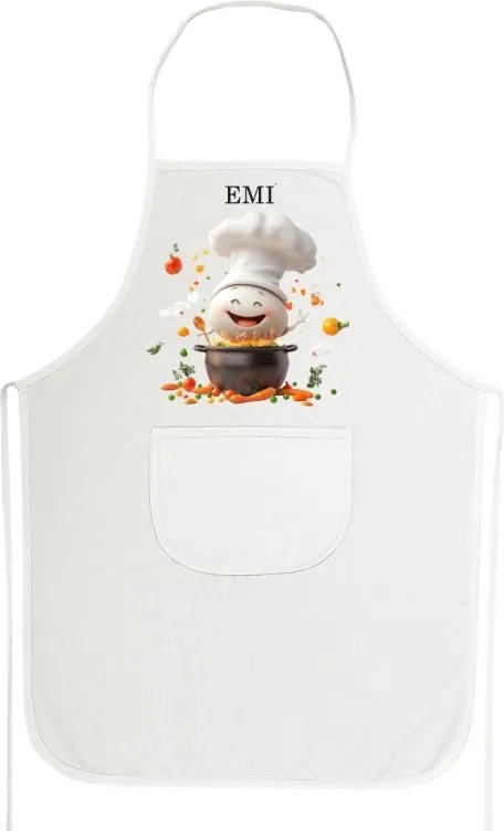 Kuchyňská zástěra Gusto EMI, Bílá