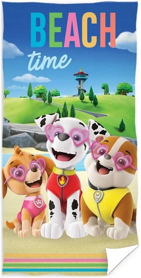 Plážová osuška Tlapková patrola - Paw Patrol - motiv Beach Time - 100% bavlna - 70 x 140 cm