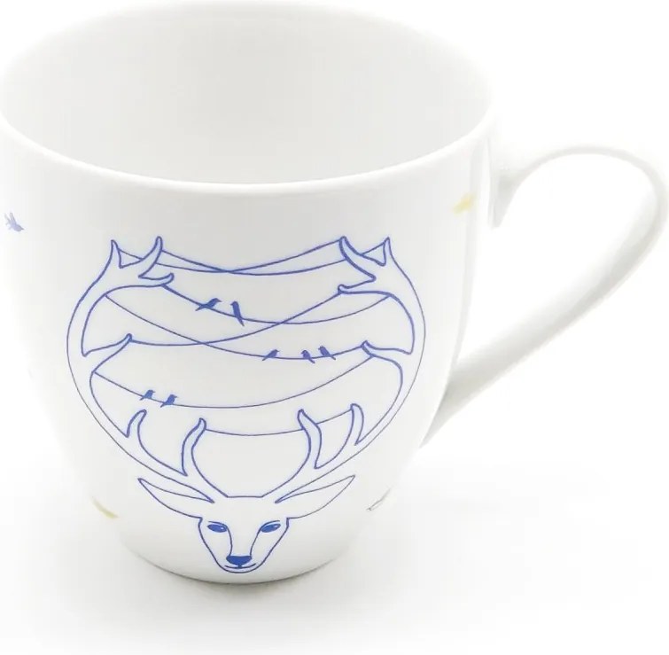Porcelánový hrnek Pán lesa, 670 ml – s autorskou ilustrací jelena, český porcelán
