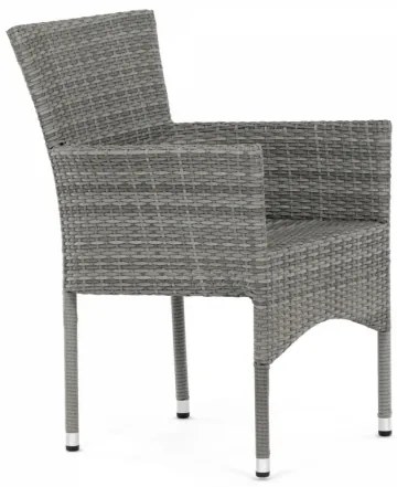 Zahradní židle šedá stohovatelná umělý ratan kov AZC-S2118 GREY