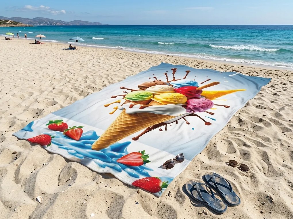Rychleschnoucí XXL plážová osuška DOLCINO barevná 150 x 210 cm, 100% mikrovlákno